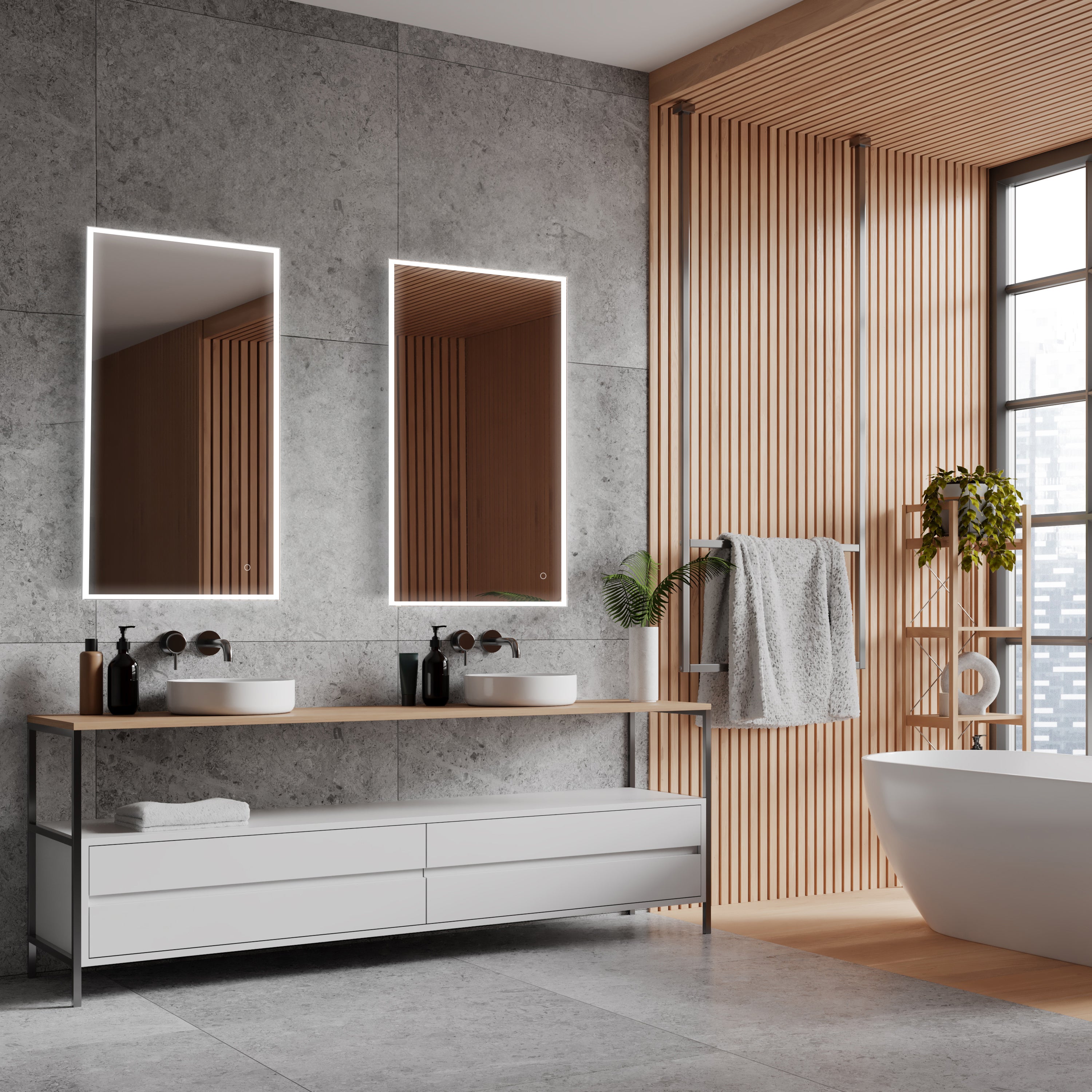 Neptune Illuminated Vanity Mirror | Modern Mirrors