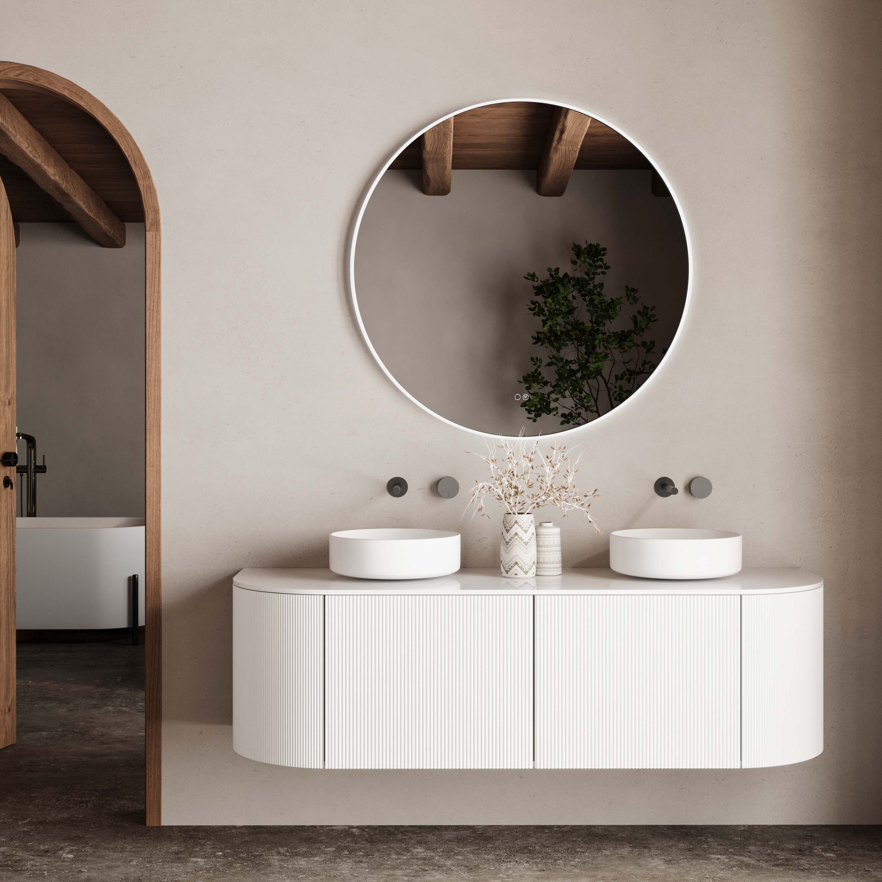 Saturn Round Illuminated Vanity Mirror | Modern Mirrors