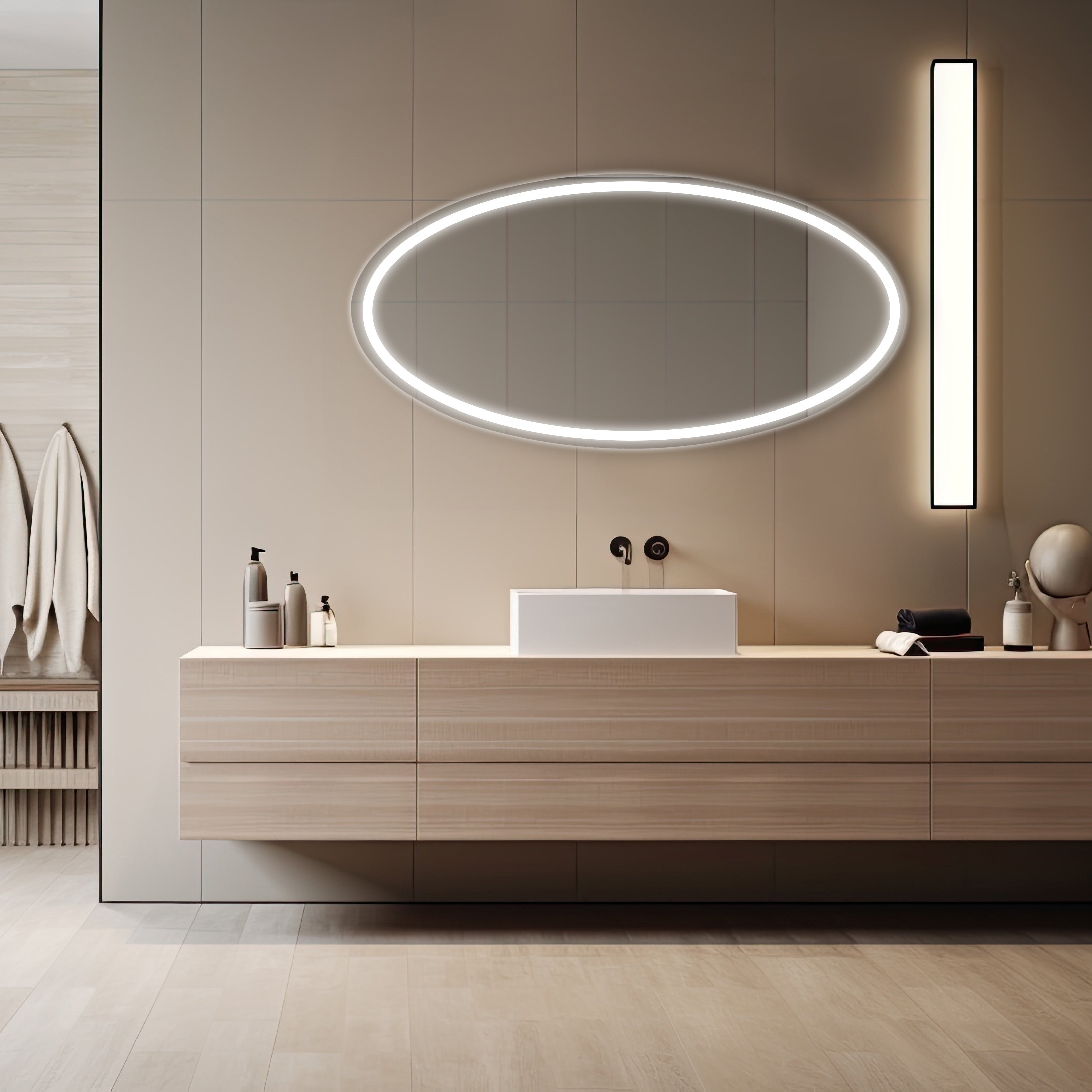 Venus Oval Lighted Bathroom Vanity Mirror | Modern Mirrors