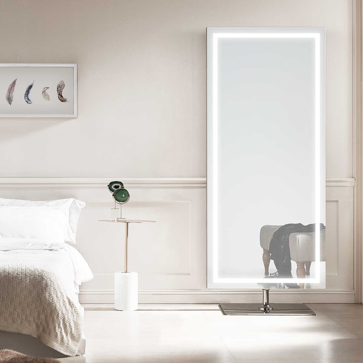 Nova Lighted Standing Full-Length Vanity Mirror | Modern Mirrors